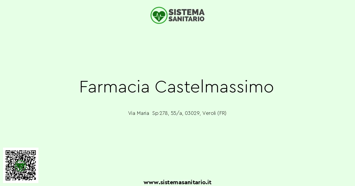 Farmacia Castelmassimo a Veroli (FR) - SistemaSanitario.it