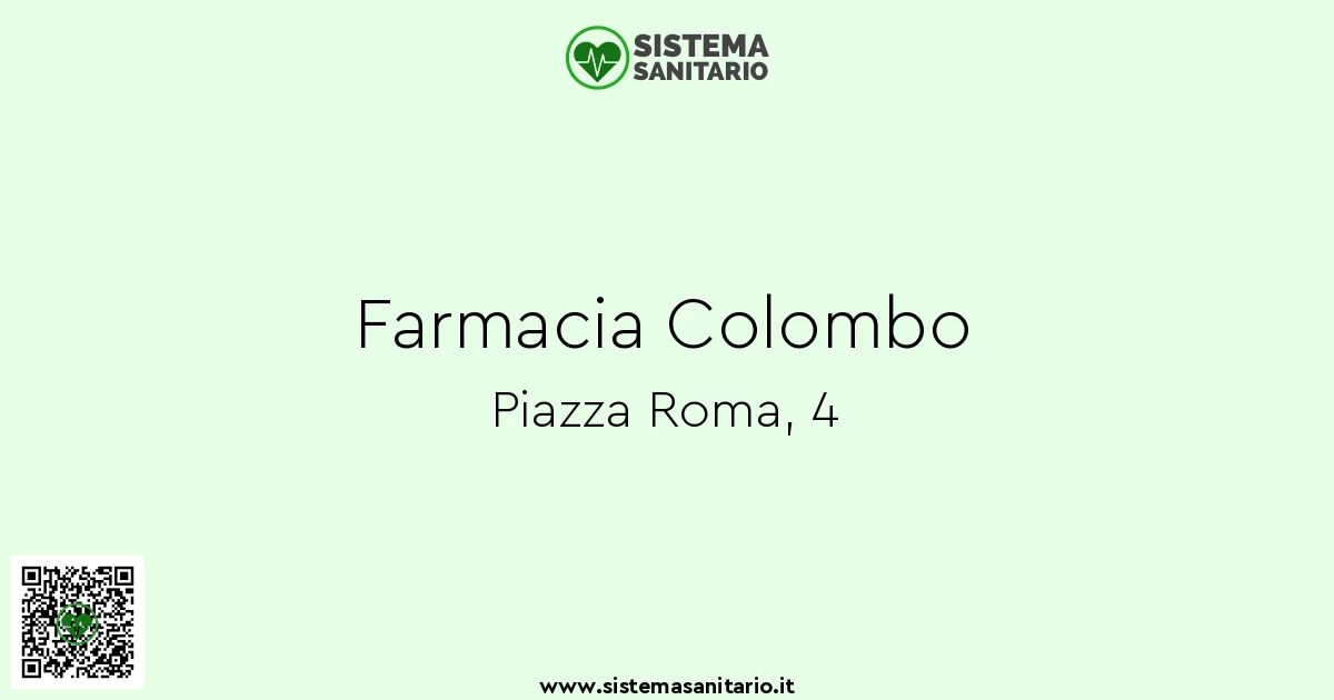 Farmacia Colombo - SistemaSanitario.it