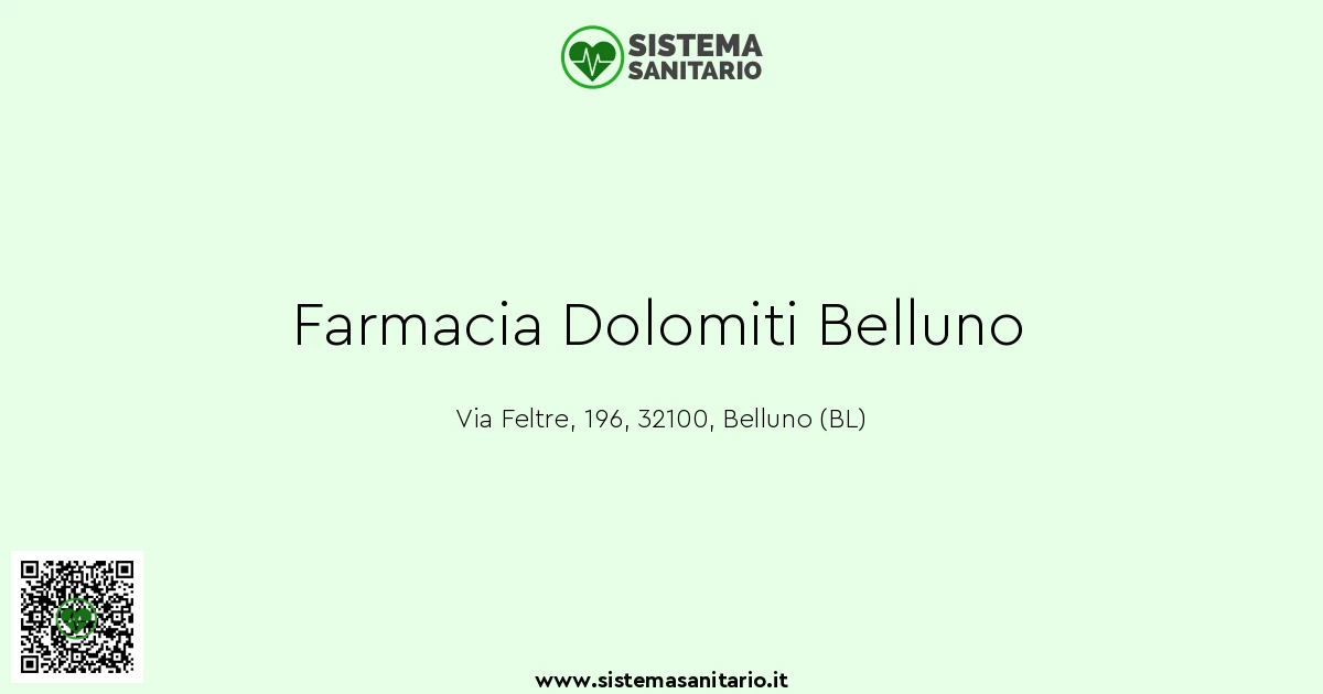 Farmacia Dolomiti Belluno a Belluno (BL) - SistemaSanitario.it
