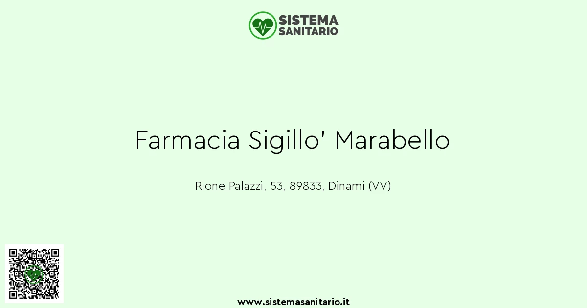 Farmacia Sigillo' Marabello a Dinami (VV) - SistemaSanitario.it