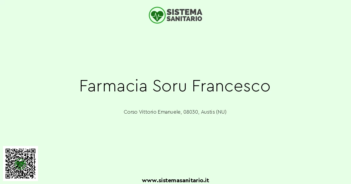 Farmacia Soru Francesco a Austis (NU) - SistemaSanitario.it