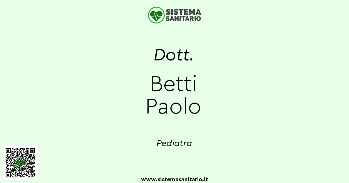 Dott. Betti Paolo Pediatra a Umbertide (PG) - SistemaSanitario.it
