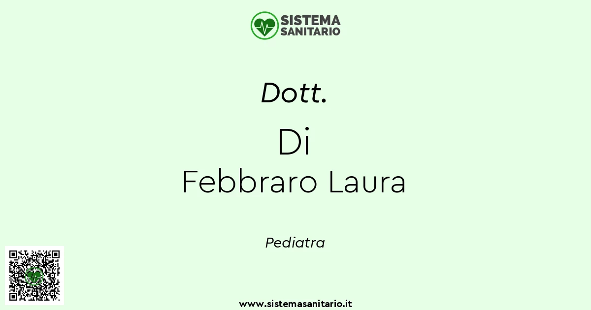 Dott. Di Febbraro Laura Pediatra a Ronco Scrivia (GE) - SistemaSanitario.it