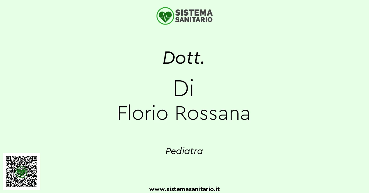 Dott. Di Florio Rossana Pediatra a Pescara (PE) - SistemaSanitario.it