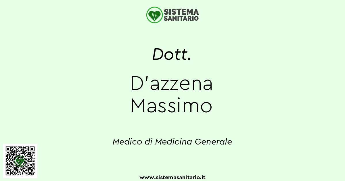 Dott. D'azzena Massimo Medico di Base a Roma (RM) - SistemaSanitario.it