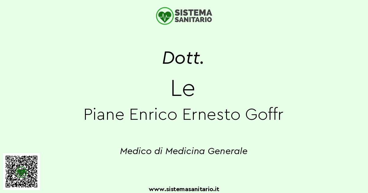 Dott. Le Piane Enrico Ernesto Goffr Medico di Base - SistemaSanitario.it