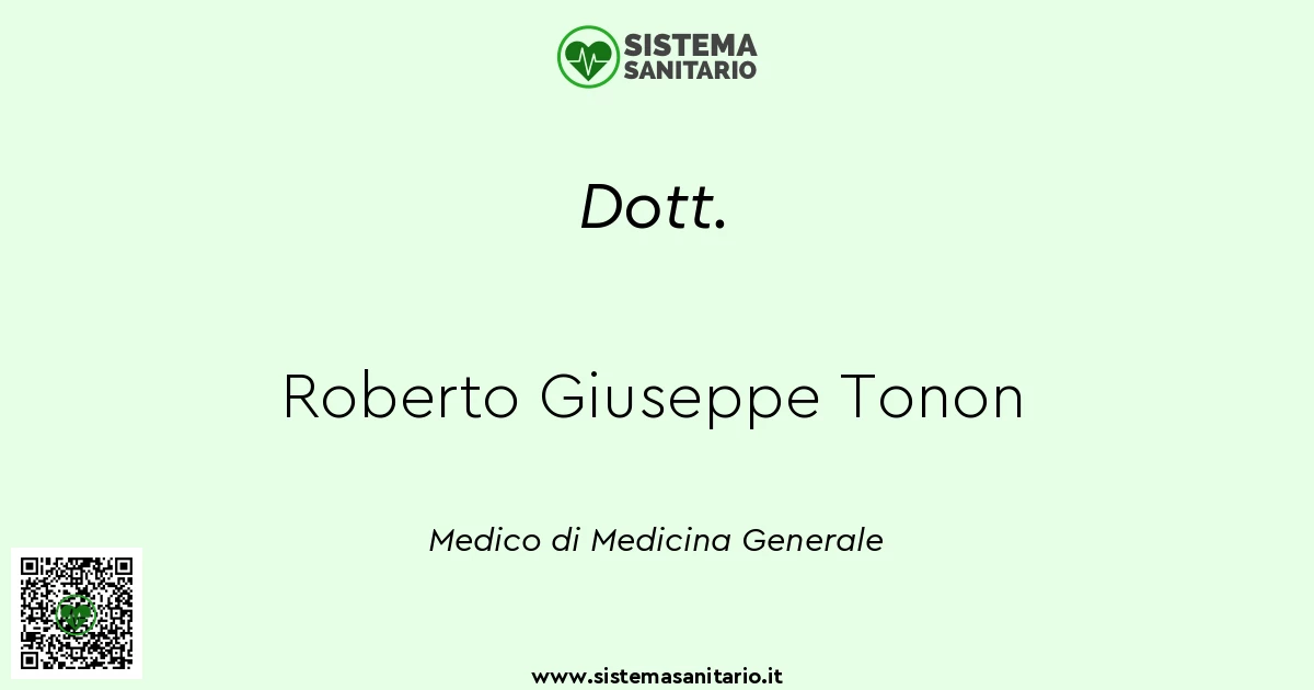 Dott. Roberto Giuseppe Tonon Medico di Base - SistemaSanitario.it