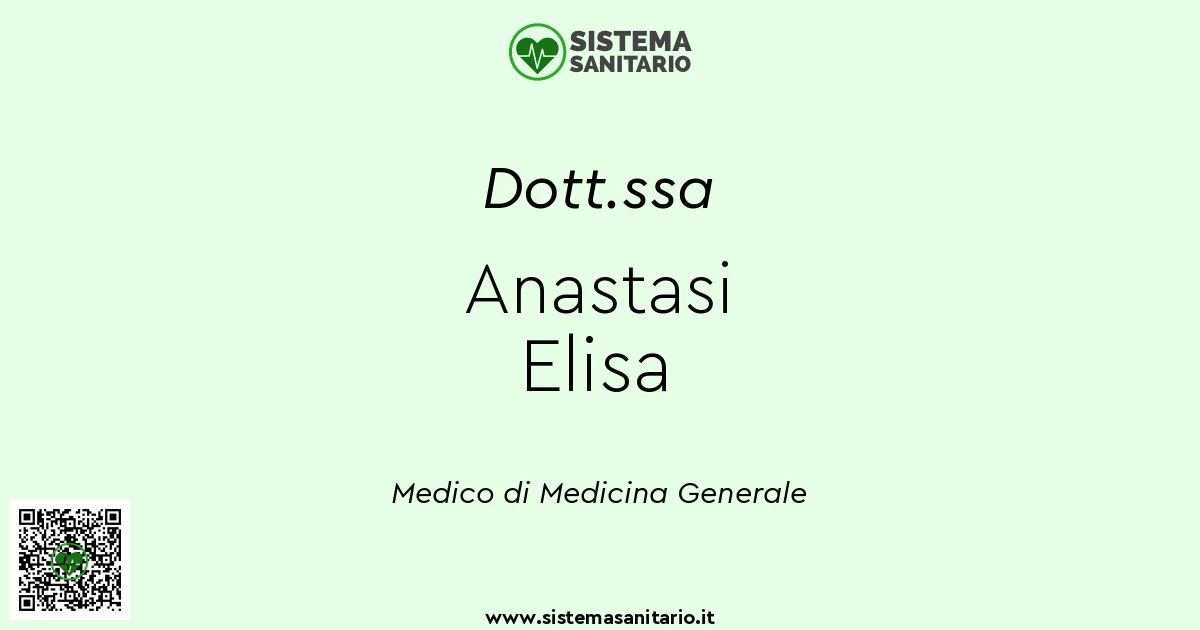 Dott.ssa Anastasi Elisa Medico di Base - SistemaSanitario.it