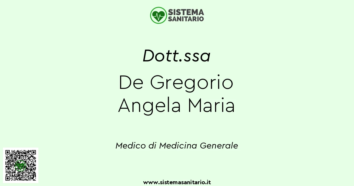 Dott.ssa De Gregorio Angela Maria Medico di Base a Roma (RM ...