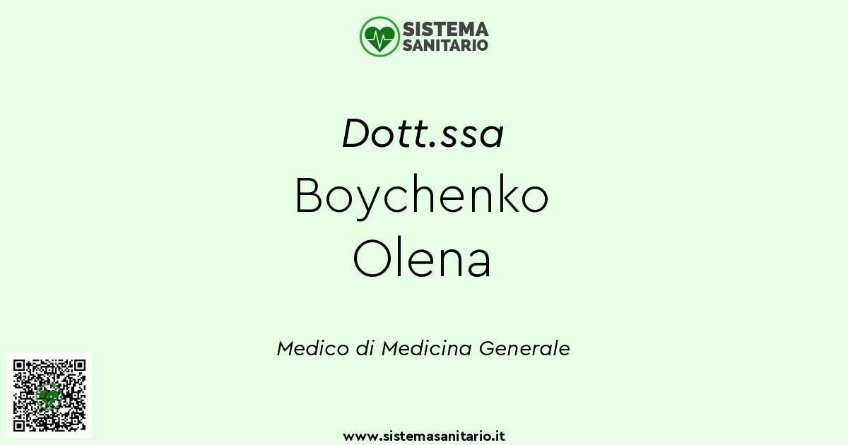 Dott.ssa Boychenko Olena Medico di Base a Fiorano Modenese (MO) - SistemaSanitario.it