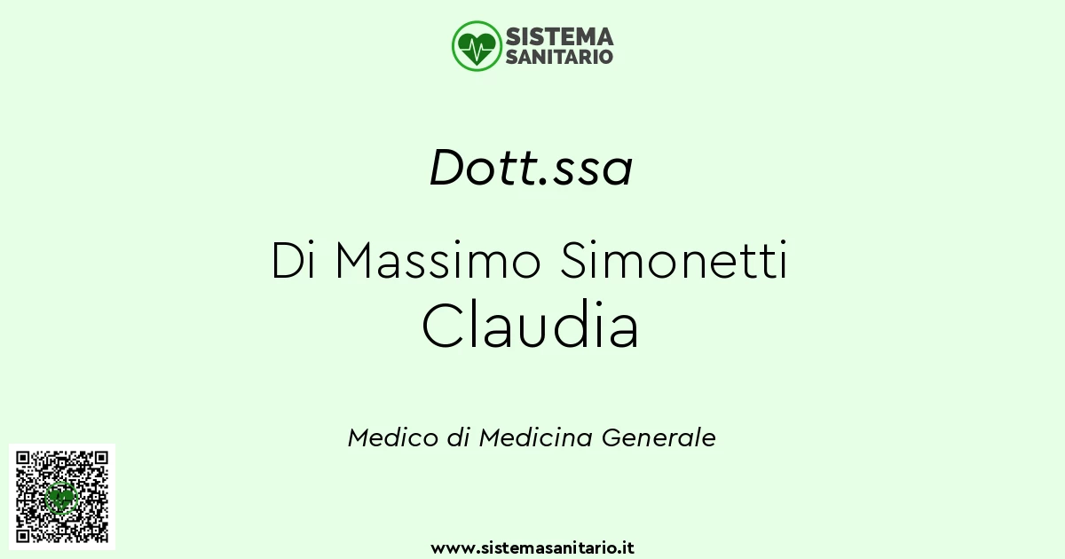 Dott.ssa Di Massimo Simonetti Claudia Medico di Base a Roma (RM ...