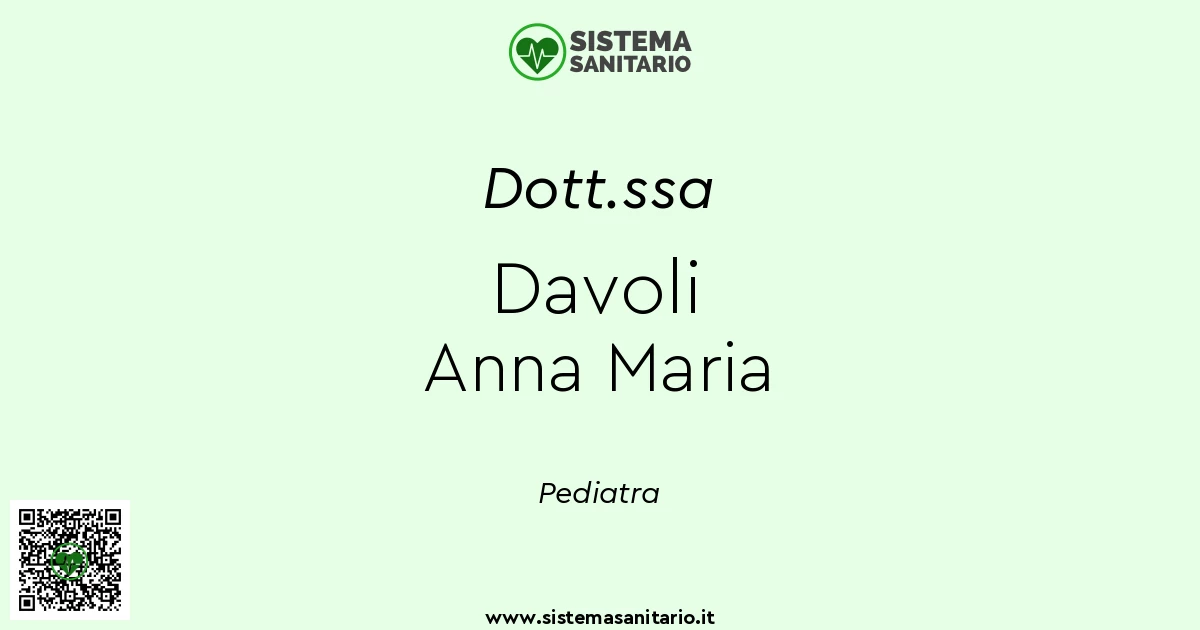 Dott.ssa Davoli Anna Maria Pediatra - SistemaSanitario.it