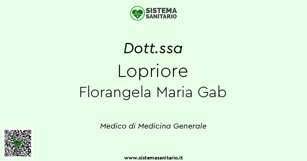 Dott.ssa Lopriore Florangela Maria Gab Medico di Base a Milano (MI ...