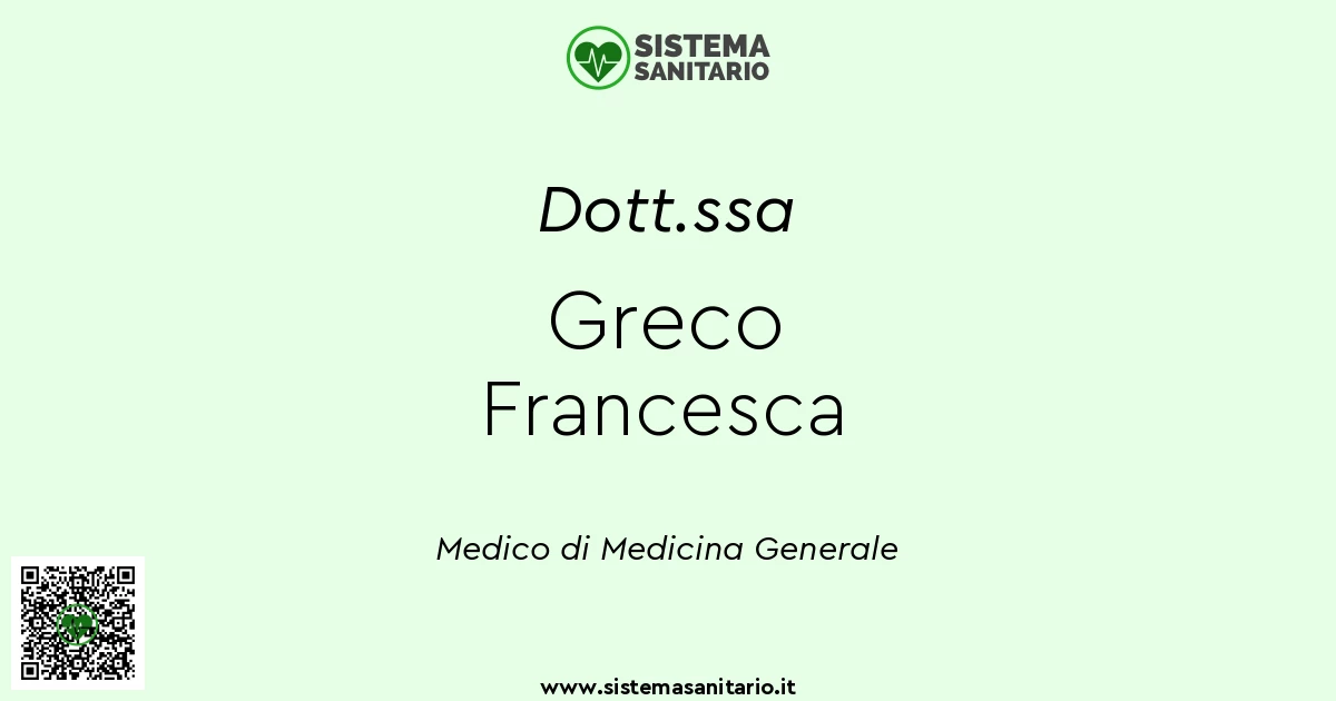 Dott.ssa Greco Francesca Medico di Base a Racale (LE) - SistemaSanitario.it