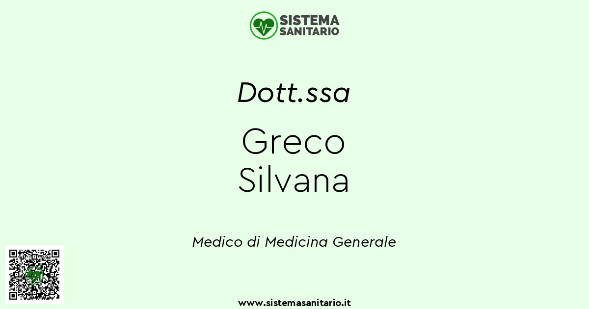 Dott.ssa Greco Silvana Medico di Base a Caorso (PC) - SistemaSanitario.it