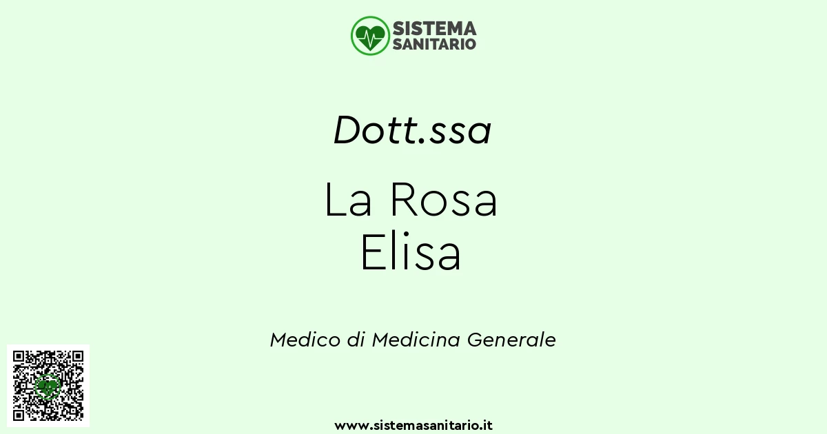 Dott.ssa La Rosa Elisa Medico di Base - SistemaSanitario.it