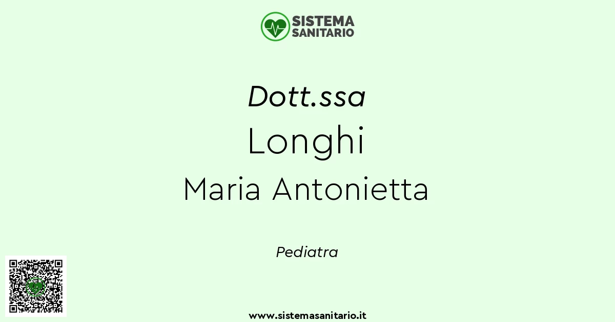 Dott.ssa Longhi Maria Antonietta Pediatra - SistemaSanitario.it