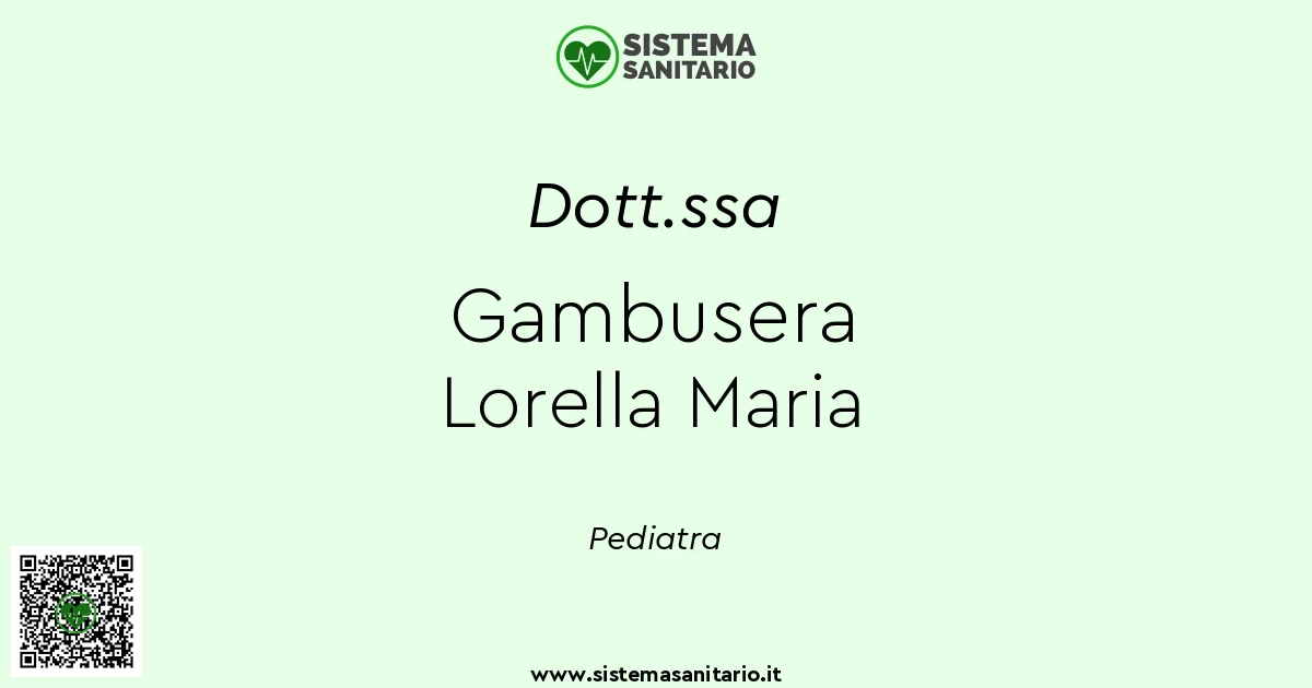 Dott.ssa Gambusera Lorella Maria Pediatra a Meda (MB) - SistemaSanitario.it