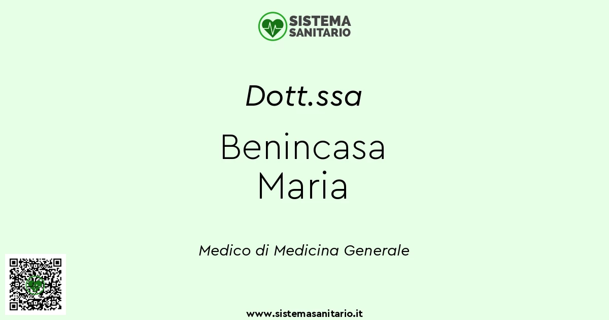 Dott.ssa Benincasa Maria Medico di Base a Roma (RM) - SistemaSanitario.it