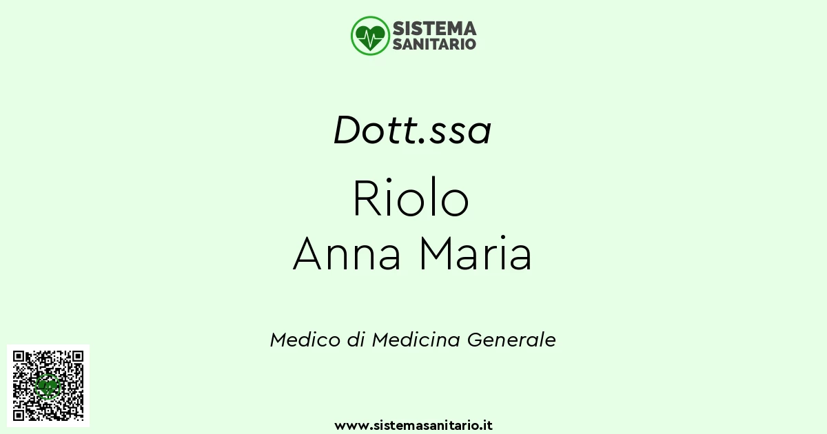 Dott.ssa Riolo Anna Maria Medico di Base - SistemaSanitario.it