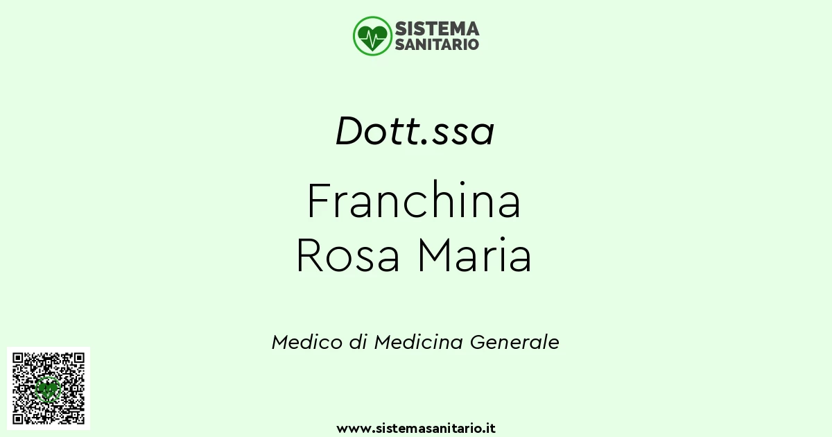 Dott.ssa Franchina Rosa Maria Medico di Base - SistemaSanitario.it