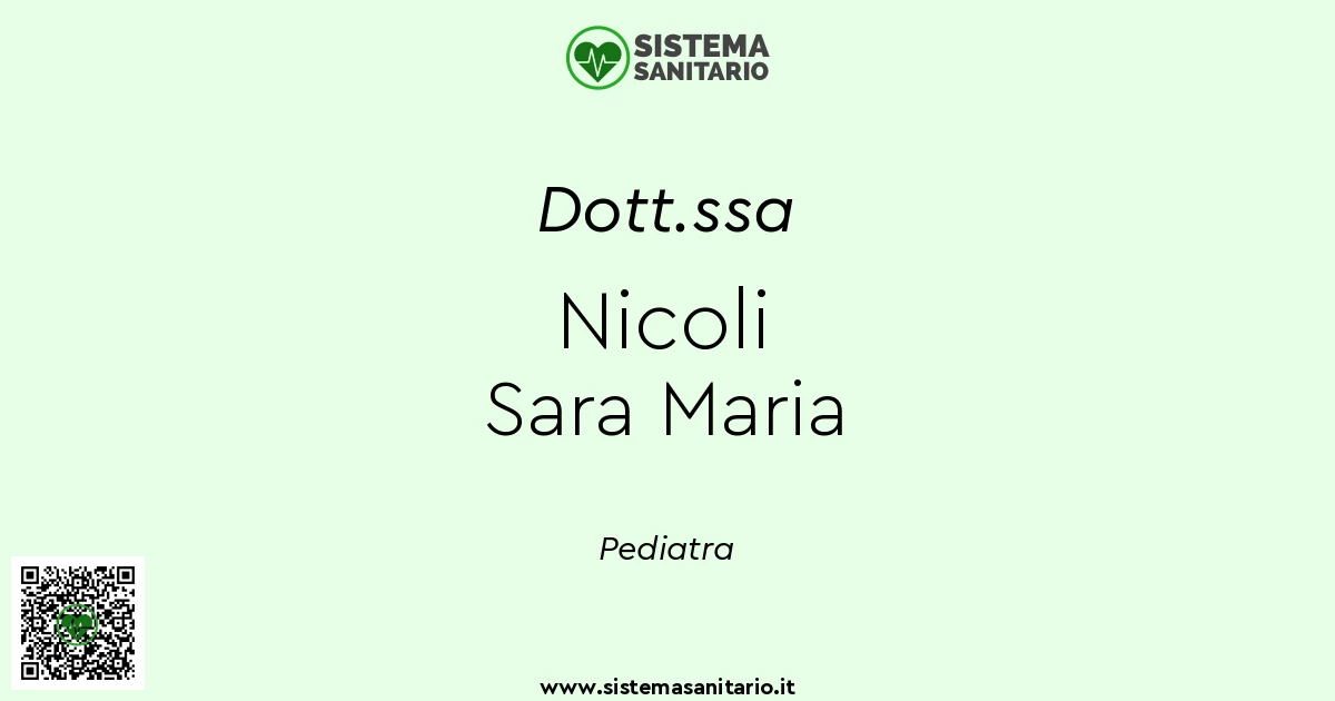 Dott.ssa Nicoli Sara Maria Pediatra a Bresso (MI) - SistemaSanitario.it