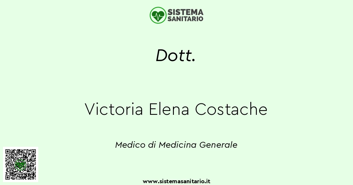Dott. Victoria Elena Costache Medico di Base - SistemaSanitario.it