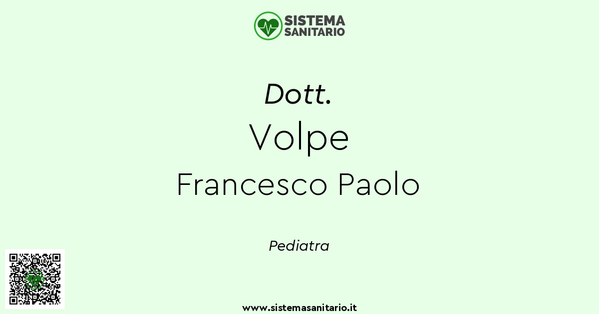 Dott. Volpe Francesco Paolo Pediatra - SistemaSanitario.it