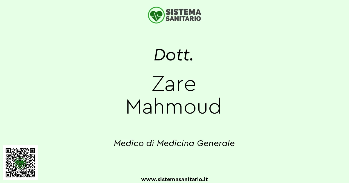 Dott. Zare Mahmoud Medico di Base a Genova (GE) - SistemaSanitario.it